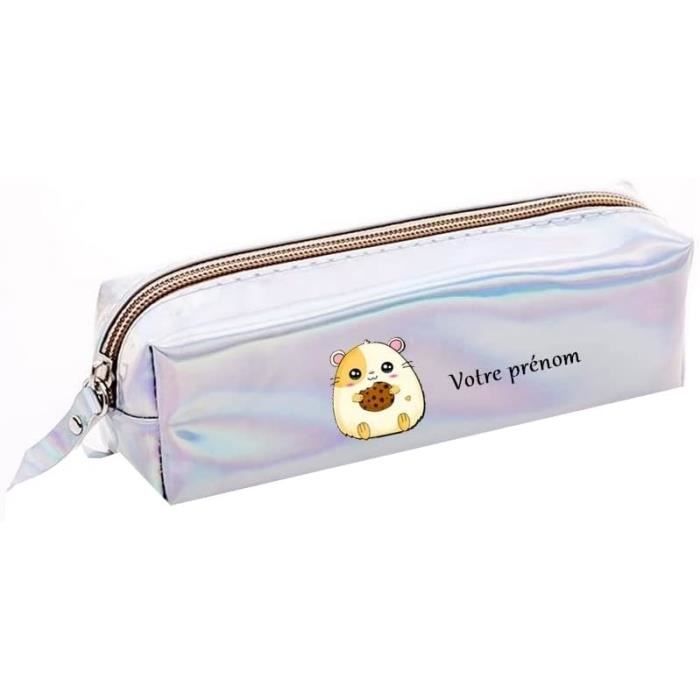 Trousse Argentee Ecole Crayon Maquillage Hamster Kawaii Personnalisee ...