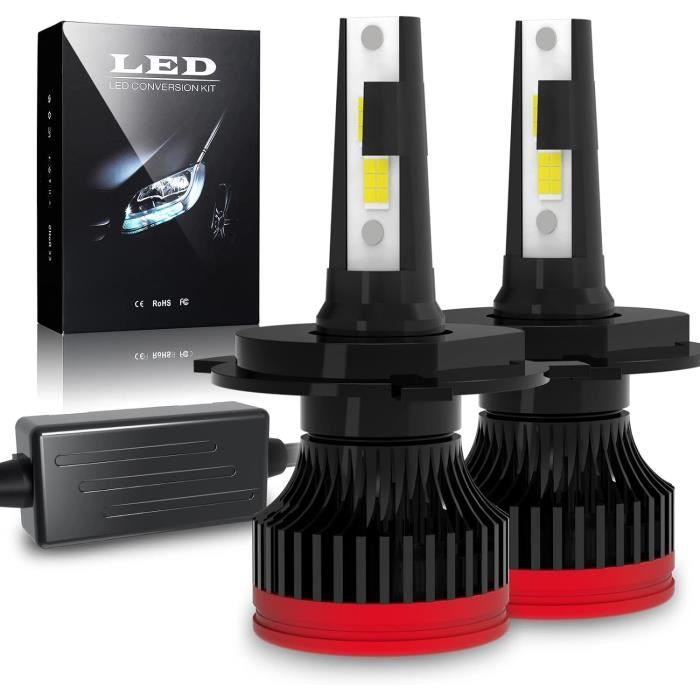 Ampoule H4 Led 60W 16000Lm 6000K Lampes Phares Projecteur Pour Voiture ...