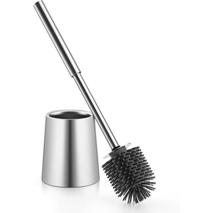 Sus304 Brosse Wc En Silicone Avec Manche Longur En Acier Inox Brossé Pour Cuvette De Wc Balai ...