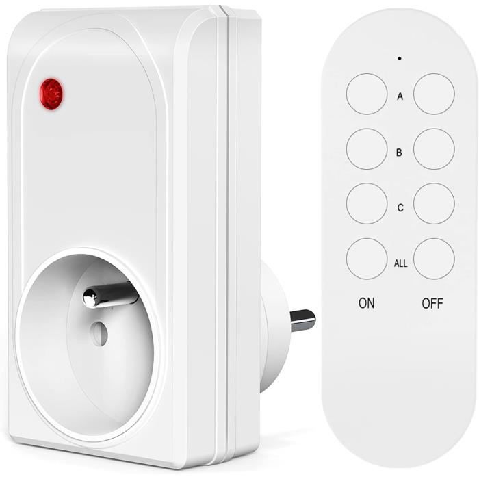 Prise Télécommandée Programmable, Prise Telecommande Sans Fil, Portée 40M, 230V, 1 Prises ...