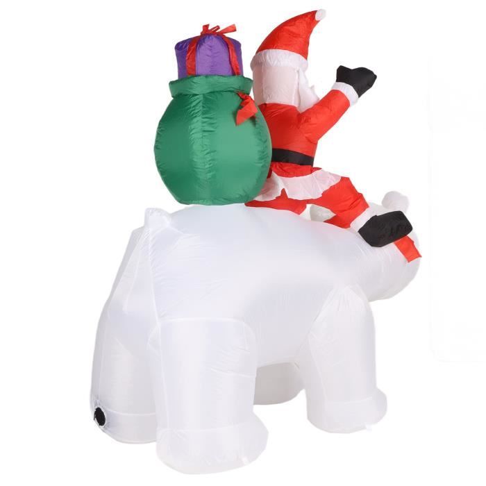 Décoration de Nol ours polaire Père Nol LED en polyester pour jardin ...