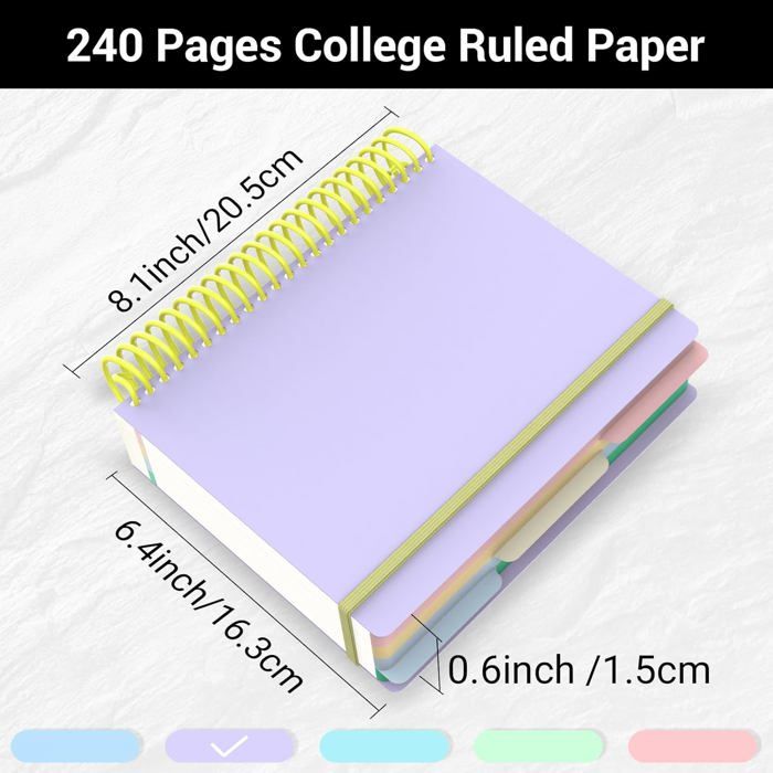 Cahier Ligné A5-1 PC Carnet Spirale 16.3x20.5cm - 90g/m² Papier Ligné ...