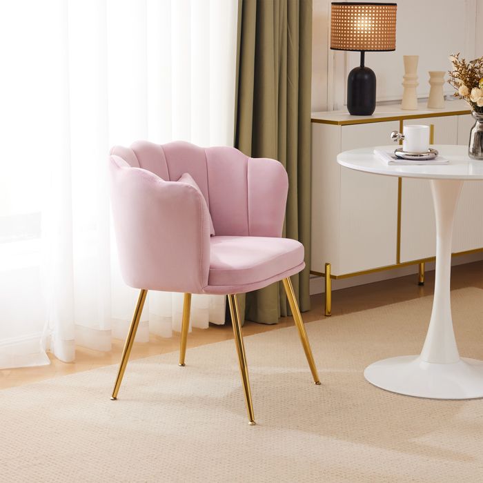 Chaise de salon moderne 63×58×77cm - OKWISH - Avec dossier en pétales ...