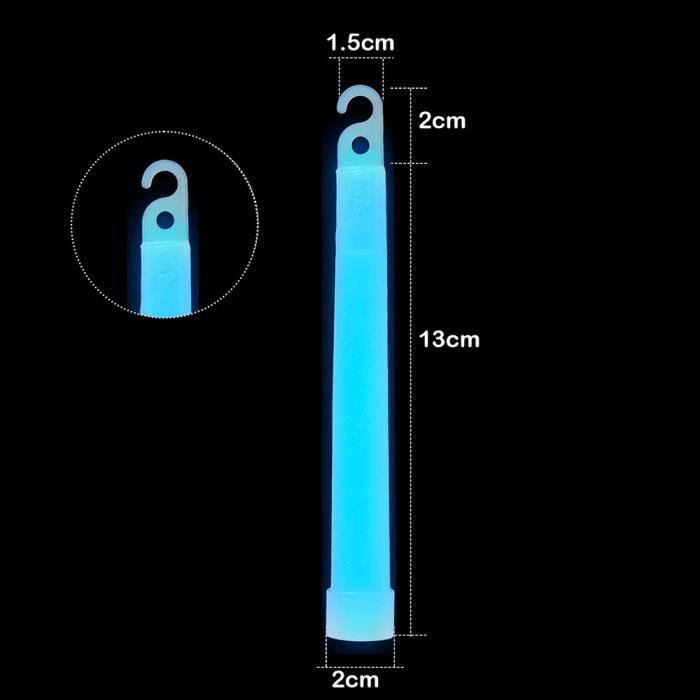 25pcs Aqua Bâton lumineux au Néon Lanière Premium, 6 pouces Tubes ...
