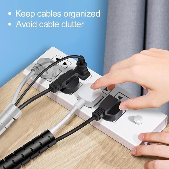 2×2M Gaine Cable, Gaine Spirale Flexible Avec 1 Clip De Guidage De Fil ...