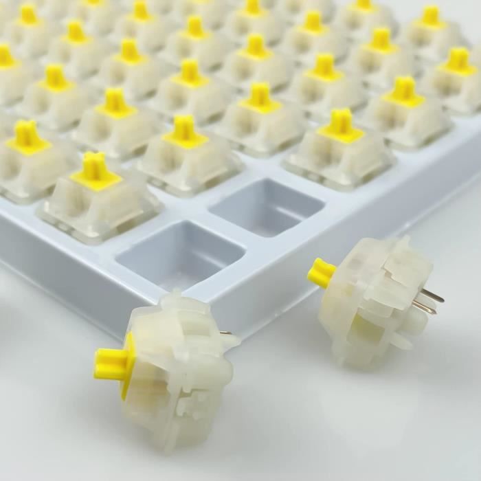 Gateron Milky Yellow Pro Switches, Pre-Lubed Linear 5 Pin For All Mx ...