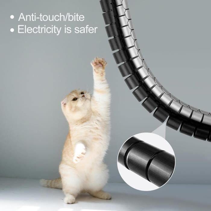 2×2M Gaine Cable, Gaine Spirale Flexible Avec 1 Clip De Guidage De Fil ...