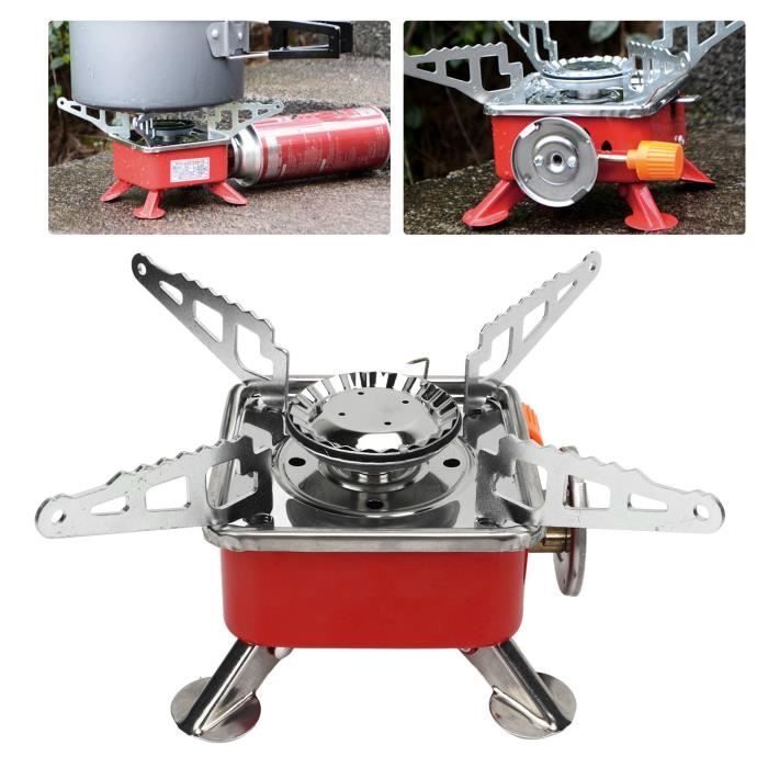 Fafeicy mini réchaud de camping carré pliant Brûleur à Gaz Portatif de ...