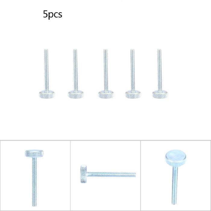 SALALIS vis à tête moletée 5 boulons à tête plate moletée en acier au ...