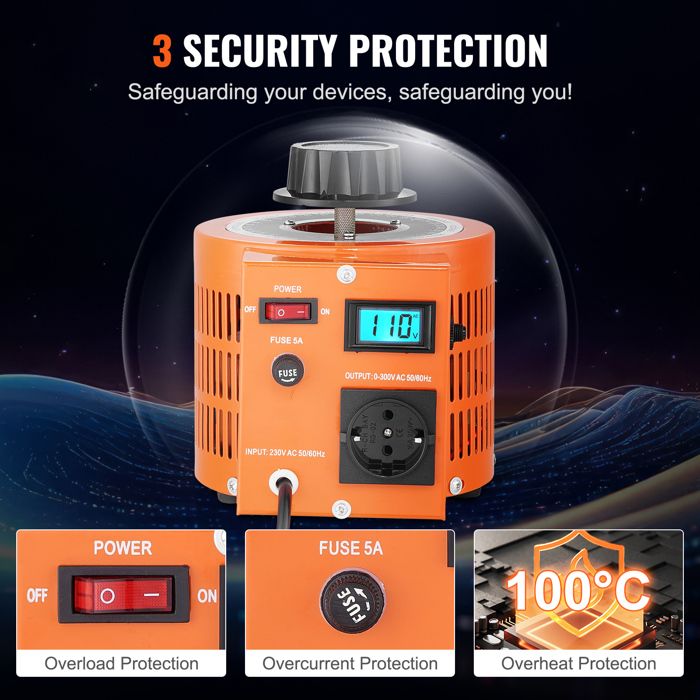 Transformateur de Tension Variable Automatique - DUOKU - TDGC2-1000VA ...