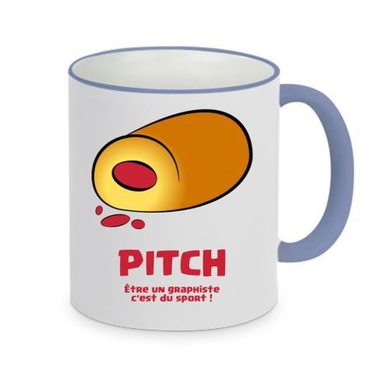 Mug - Céramique - Bleu clair LMK PITCH FRAISE - Cdiscount Maison