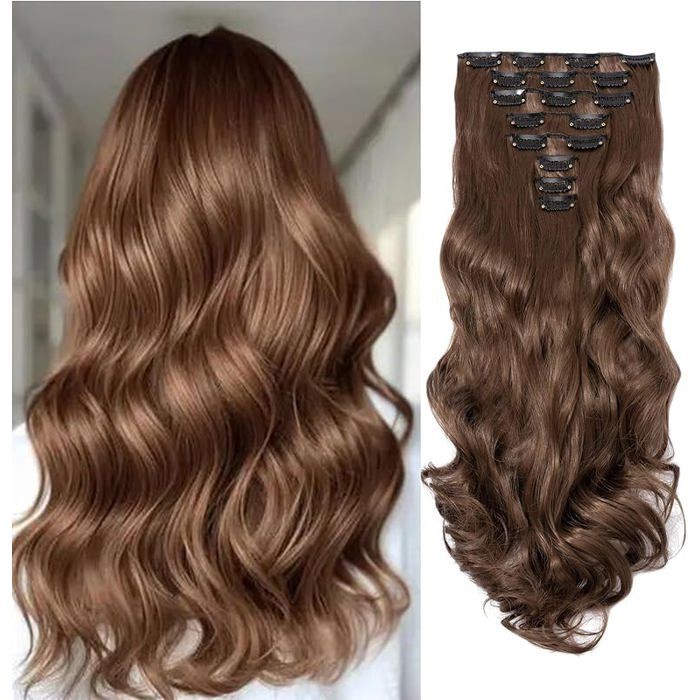 Extension de Cheveux Naturel Clips Boucls Extension a Clip Cheveux ...