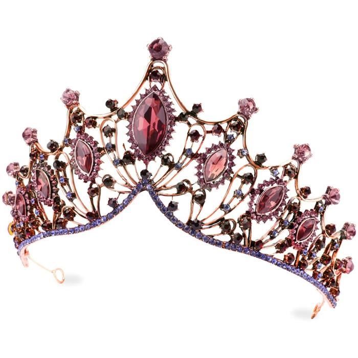 Couronne de reine baroque , couronne de diadème en cristal avec épingle ...