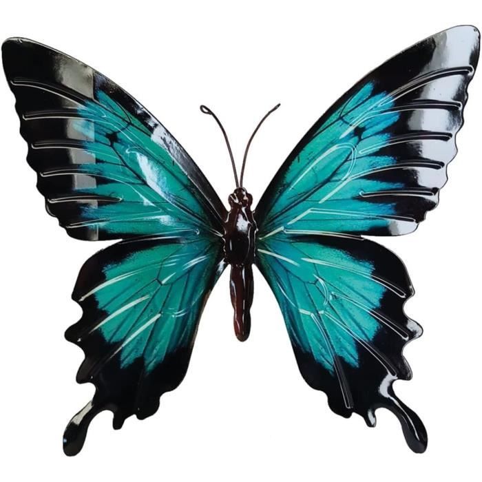 Décoration Murale Papillon 3D En Métal - Butterfly Blue Morpho - 35Cm X ...