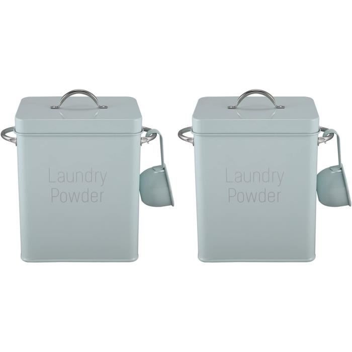 Lot De 2 Belles Boîtes De Rangement Pour Poudre À Lessive Avec Pelle ...