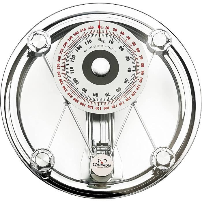 Pèse-personne mécanique en verre rond - Cdiscount Electroménager