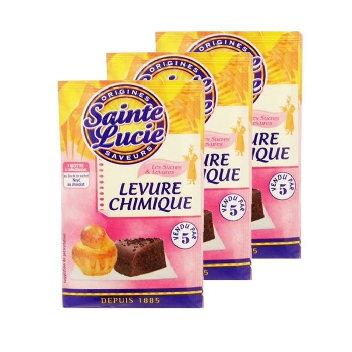 Sainte Lucie - Lot 3x Levure chimique - Sainte Lucie - 5 sachets 10g ...