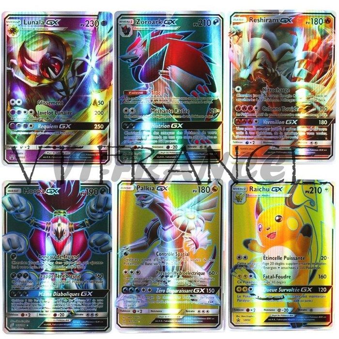 Cartes Pokemon FR GX EX V Max STAR TAG TEAM, Modele: 50GX+20MEGA+20EX ...