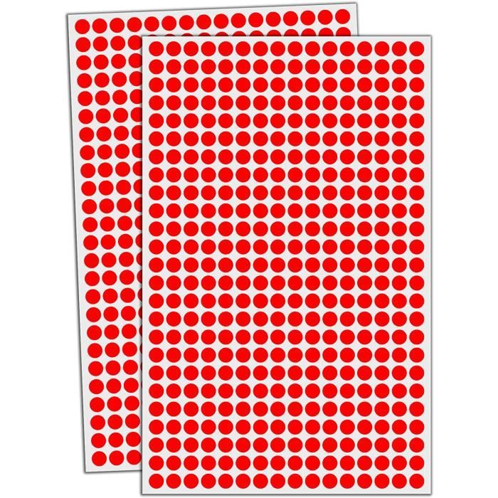 6000 Pieces, 8mm Gommettes Autocollantes Rondes - Blanc[541 ...