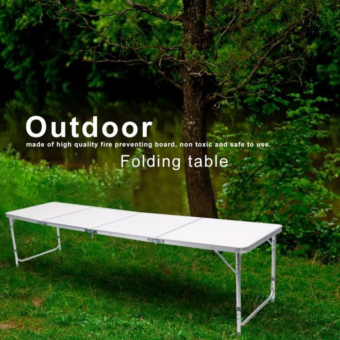 Table portable Table pliante en aluminium portative blanche pour les ...
