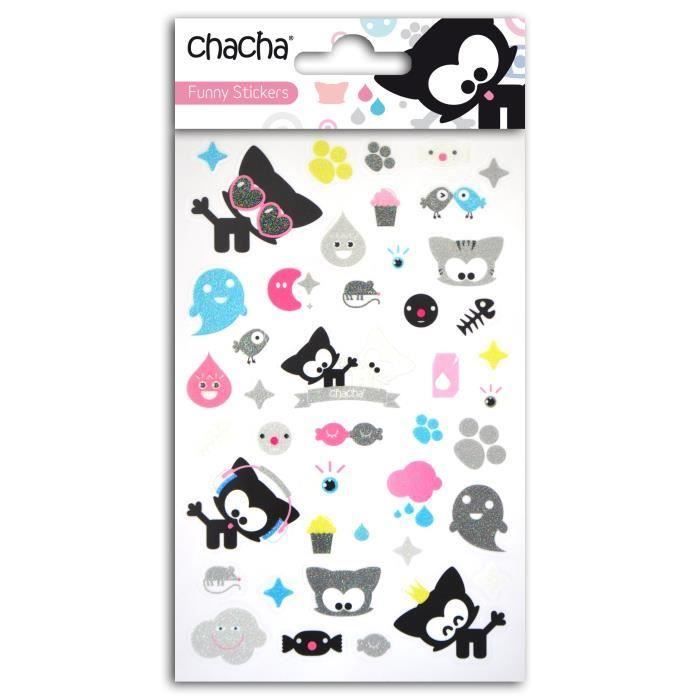CHACHA® Lot de 40 Stickers Glitter - Transparent (Lot de 3) - Cdiscount ...