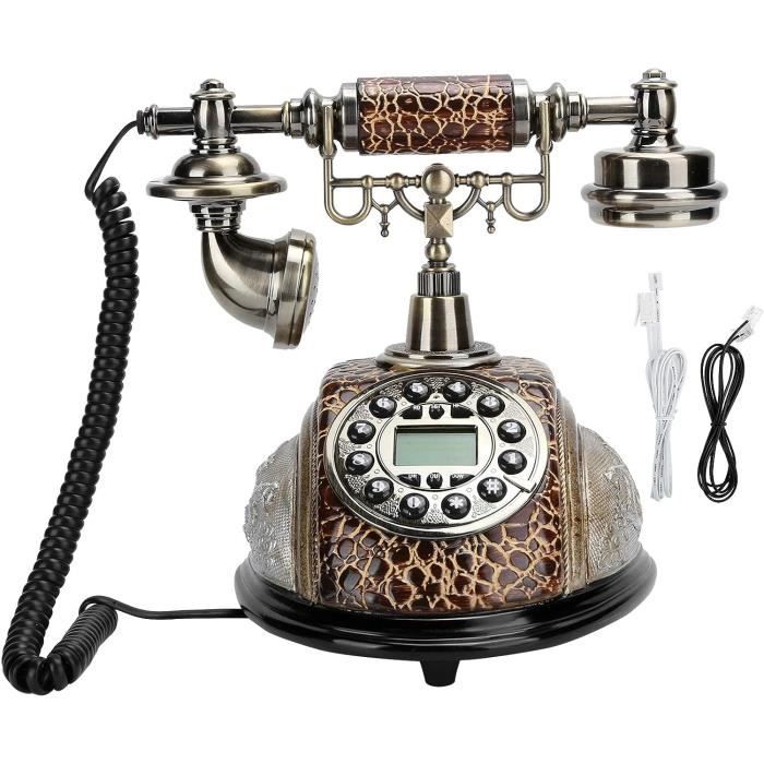 Téléphone Fixe Filaire Rétro,Téléphone Fixe Classique À L'Ancienne Pour La Maison Et Le Bureau ...