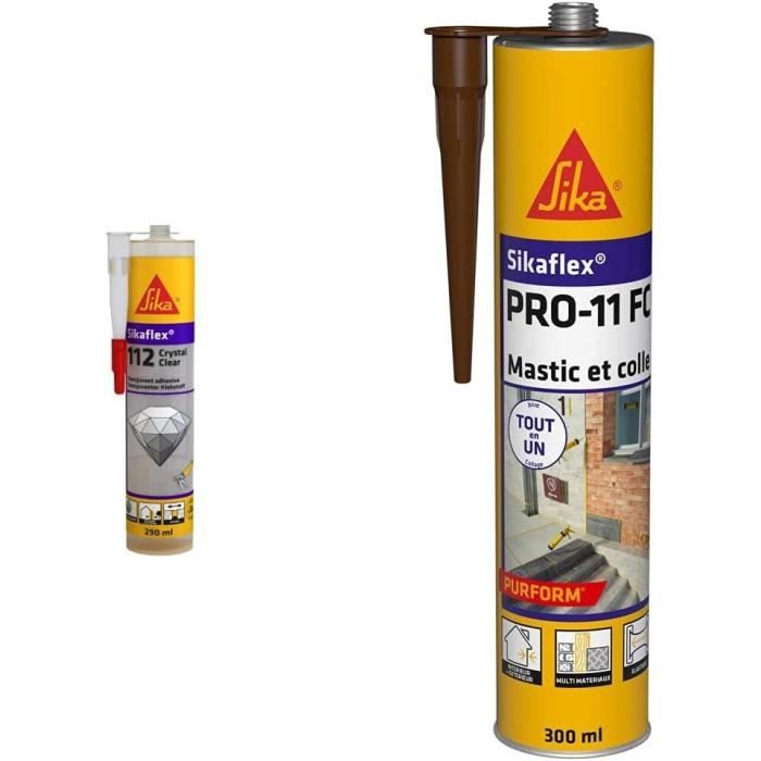 Flex-112 Crystal Clear, Mastic-Colle Multi-Usages Transparent Maintien ...