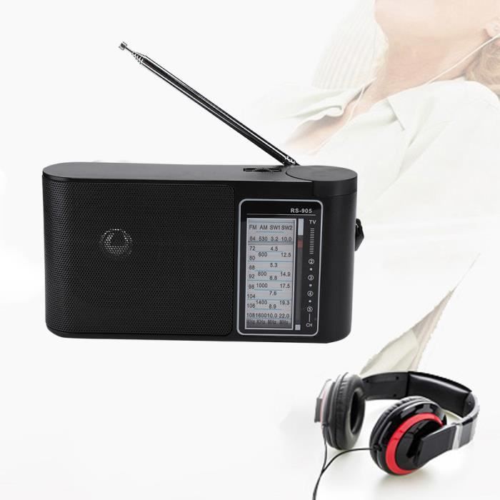 Radio multibande portable FM/AM/SW1/SW2, radio à haute sensibilité à la ...