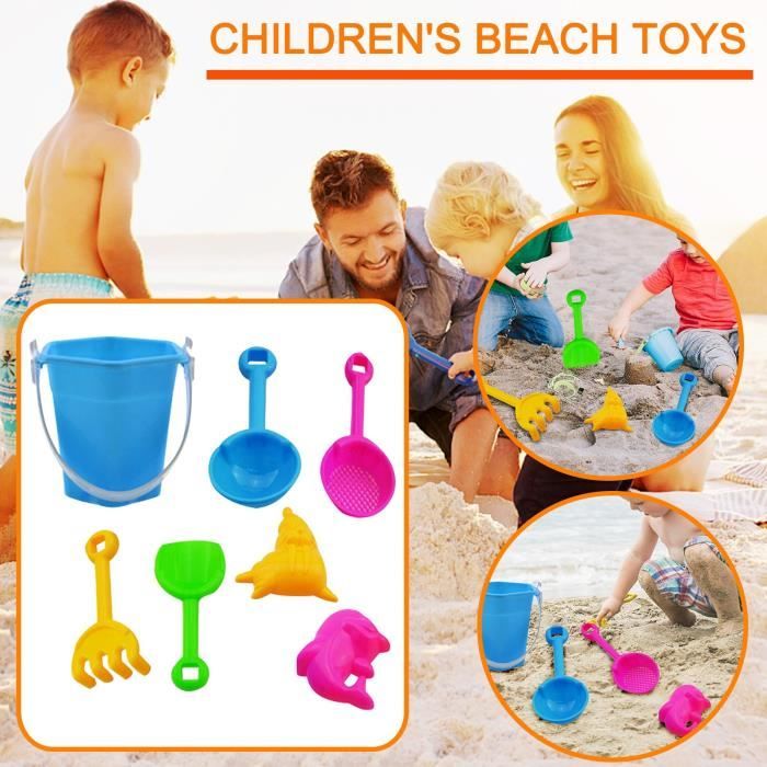 Jouet de plage de 7 pièces Ensemble de sable Jeu de sable Jouet de bac ...