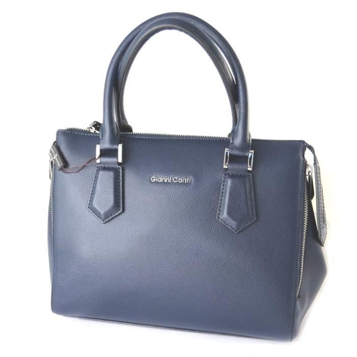 Sac cuir Gianni Conti marine - 35x21x15 cm- Gianni Conti [N6118 ...