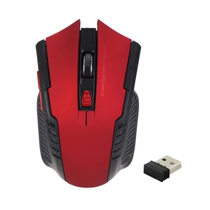 Mouse optique 2.4GHz 6 Boutons USB Souris de jeu optique portable sans fil USB pour le jeu de ...