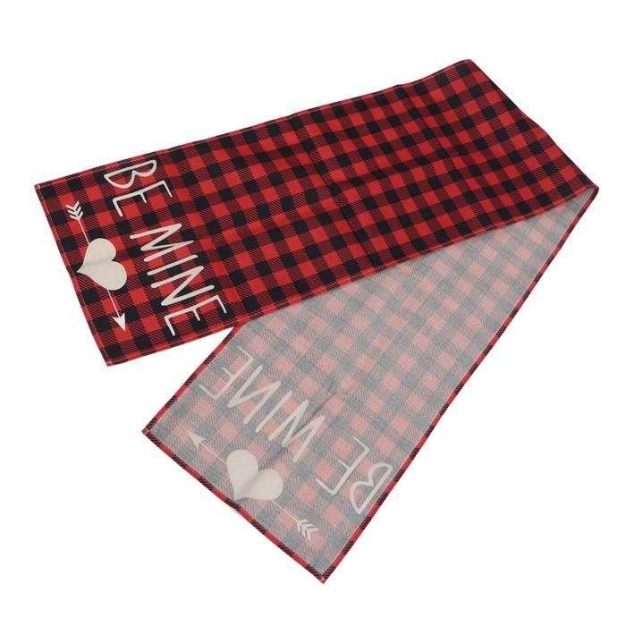 Keenso chemin de table à manger Chemin de Table Rouge Noir Plaid Coeur ...