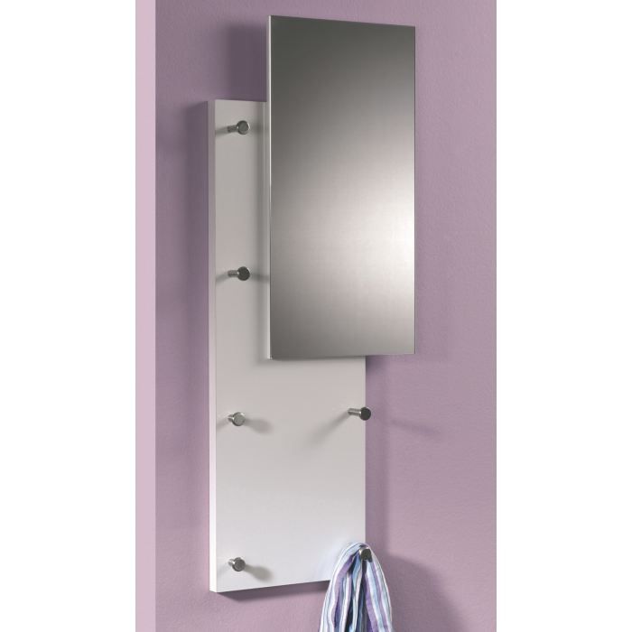 Garde-robe simple Lio en bois plastifié blanc avec miroir - Cdiscount ...