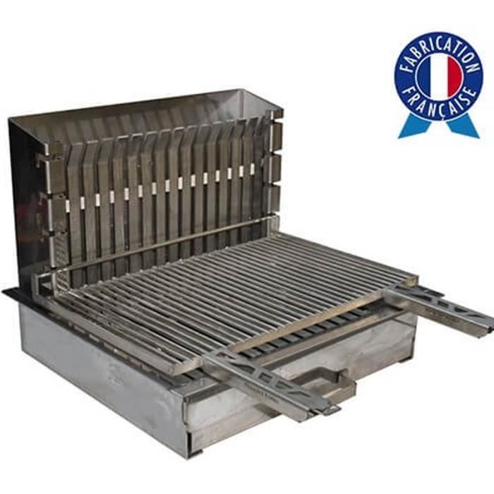 Barbecue Tonio au Charbon de Bois Encastrable Tout Inox avec Grille ...