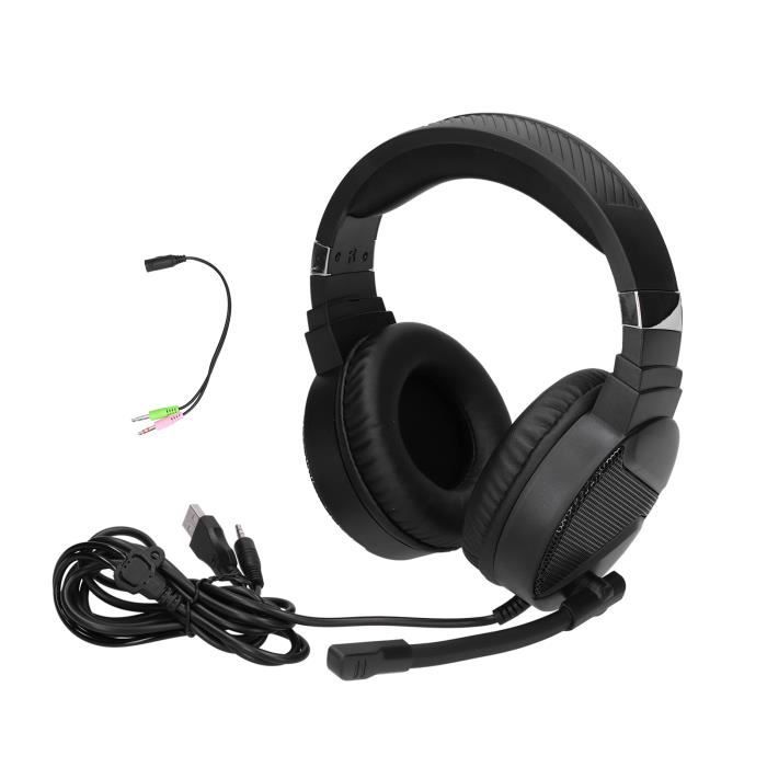 Pwshymi Casque USB Pwshymi Casque de jeu USB HXSJ Casque de Jeu Filaire ...