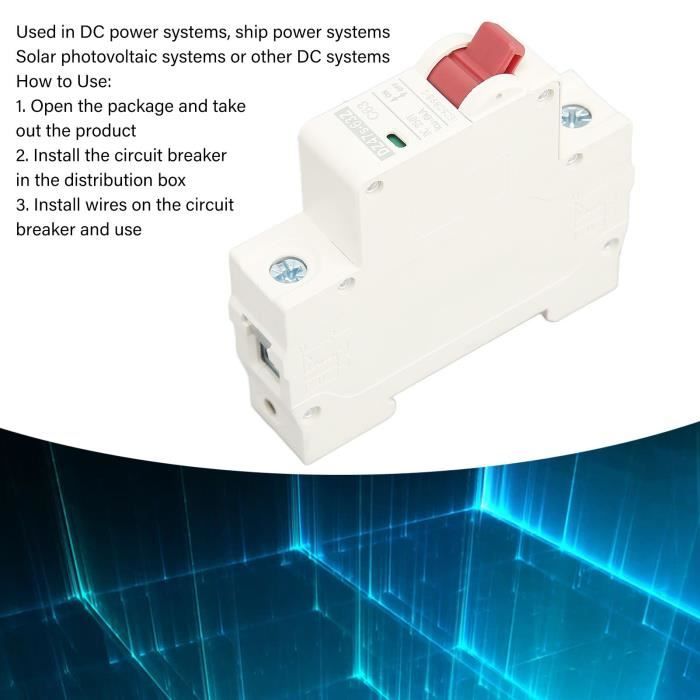 SALALIS Disjoncteur DC miniature Disjoncteur Miniature cc 1P 63A montage sur Rail DIN DC250V ...