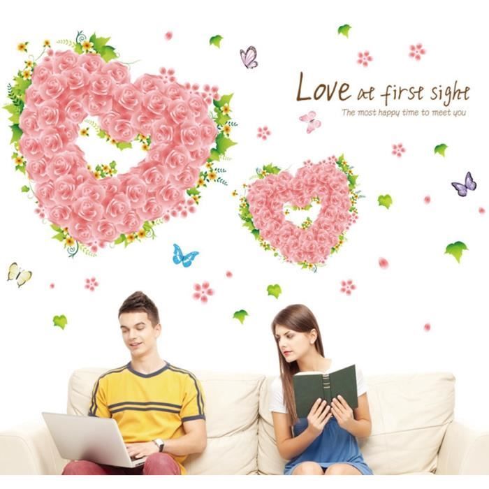 Xinyu painting the living room TV backdrop stickers bedroom romantic ...