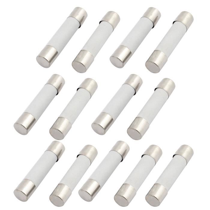SOURCING MAP 13Pcs 6mm x 30mm 250V 25A Coup Rapide Désign Cylindrique Forme Tubes Céramique ...