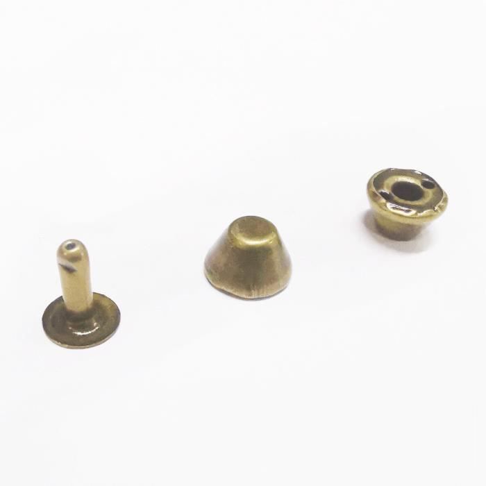 RIVET,bronze-10mm--Rivets en forme de seau métallique, 100 ensembles ...