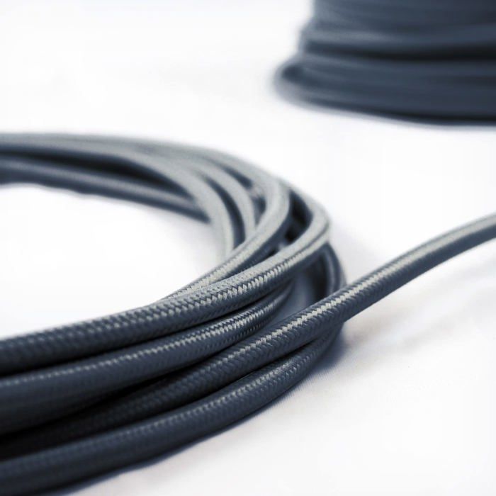 Cable Electrique Textile Anthracite, Fil Electrique Tissu de 10 Mètres ...