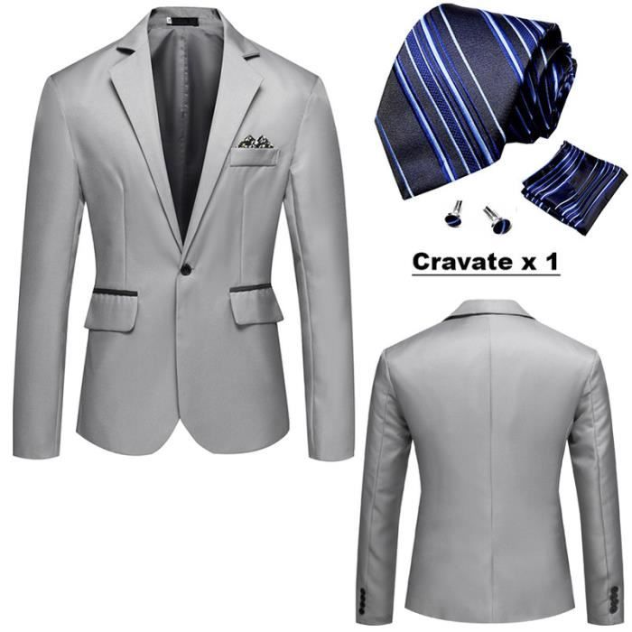 (Veste+Cravate)Costume Homme 2 Pièces Smoking Mode Fête Soirée Blazer ...