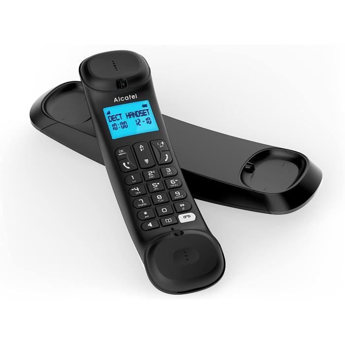 ALCATEL SMILE VOICE téléphone sans fil design noir avec répondeur ...