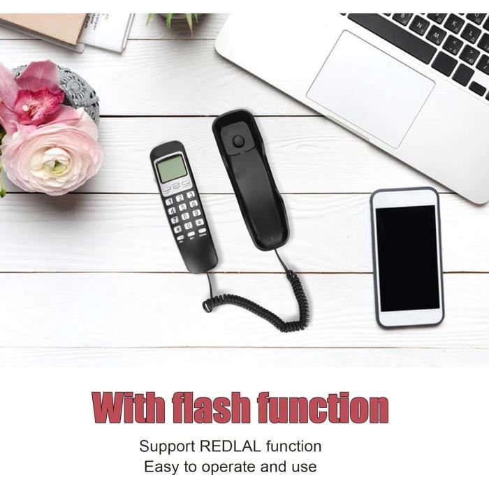 Téléphone Filaire, Petit Téléphone Fixe Filaire Avec Écran Lcd ...
