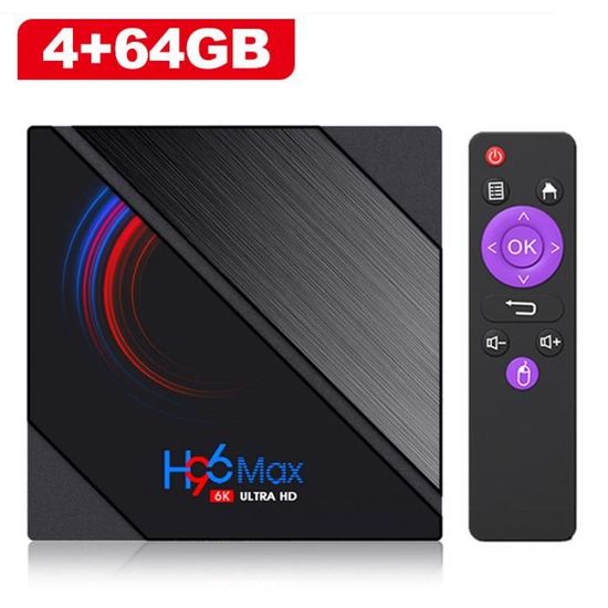 Ue Plug - 4G 64G - Boîtier Smart TV H96MAX H616, Android 10, processeur 6K, compatible Miracast ...