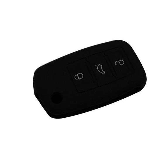 Coque clé,En Silicone 3 boutons, pour voiture VW Golf 4 5 6 7 Bora ...