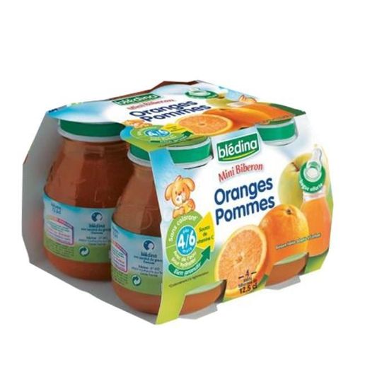 BLEDINA Mini Biberon Orange Pomme - 4x125 ml - Dès 4/6 mois - Achat / Vente boissons fruitées ...