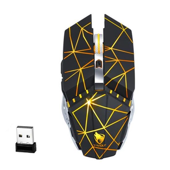DAMILY® Souris Gamer Souris Gaming Sans Fil - 7 LED Couleur Options - 2,4 GHz WIRELESS ...