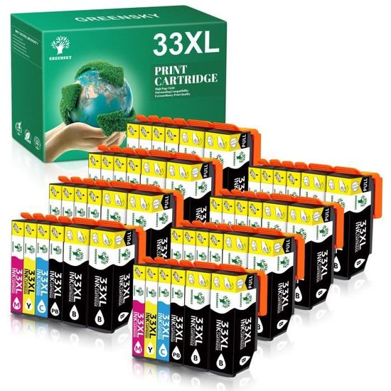 GREENSKY 48 Pack Compatible EPSON 33 33XL T3351 T3361 T3362 T3363 T3364 ...