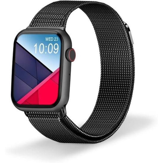 Smartwatch Color Full 2 - Smartwatch Avec 2 Bracelets : Noir Et Métal ...