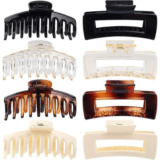 Grande Pince Cheveux Femme, 8 Pièces Pince À Cheveux Antidérapante ...